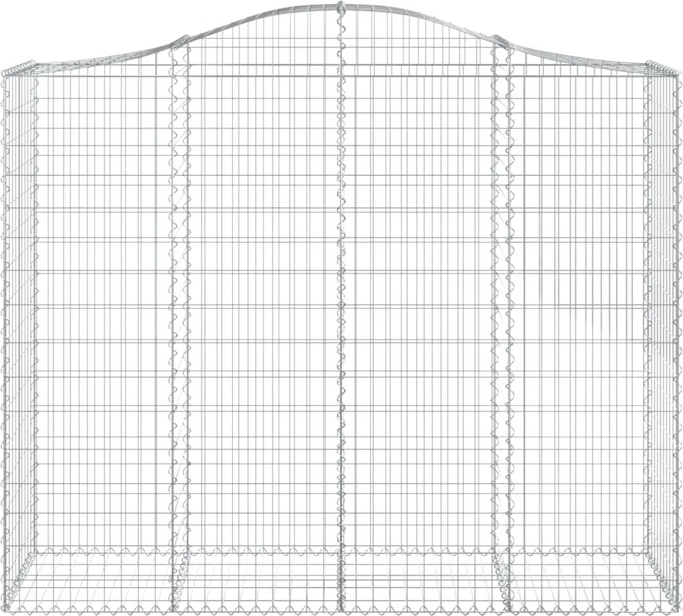 Klenuté gabionové koše 2 ks 200x50x160/180cm pozinkované železo 3145703