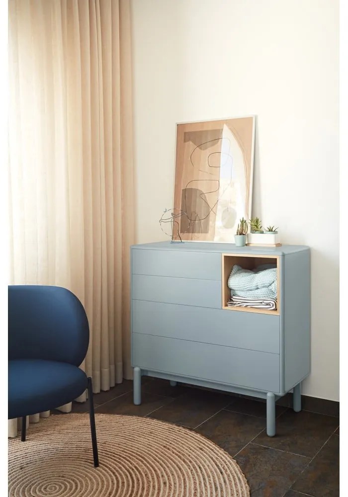 Modro-šedá nízká komoda 90x90 cm Corvo – Teulat