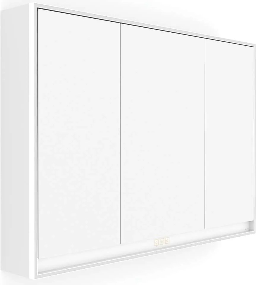 Nimco GA 1 - Zrcadlová skříňka s LED osvětlením, 70x100x15 cm, 3 dvířka, matná bílá GAB 10004VX-05