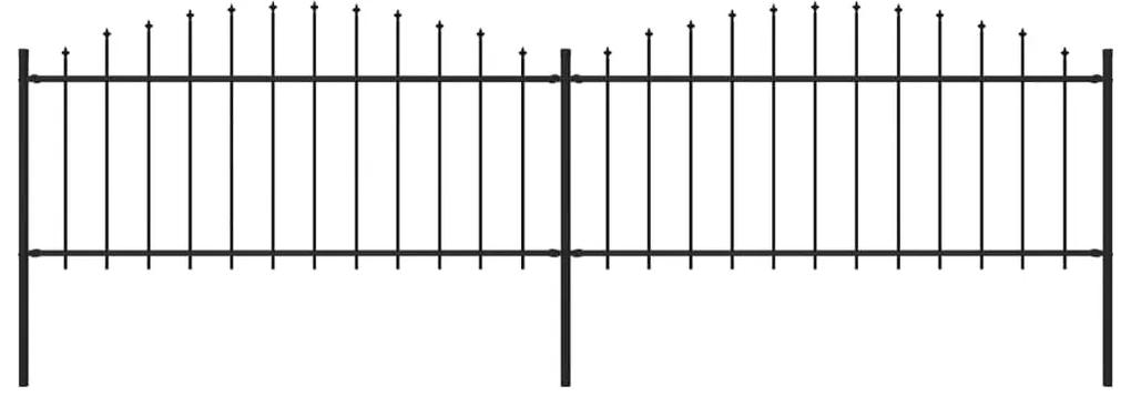 vidaXL Zahradní plot s hroty ocel (0,5–0,75) x 3,4 m černý