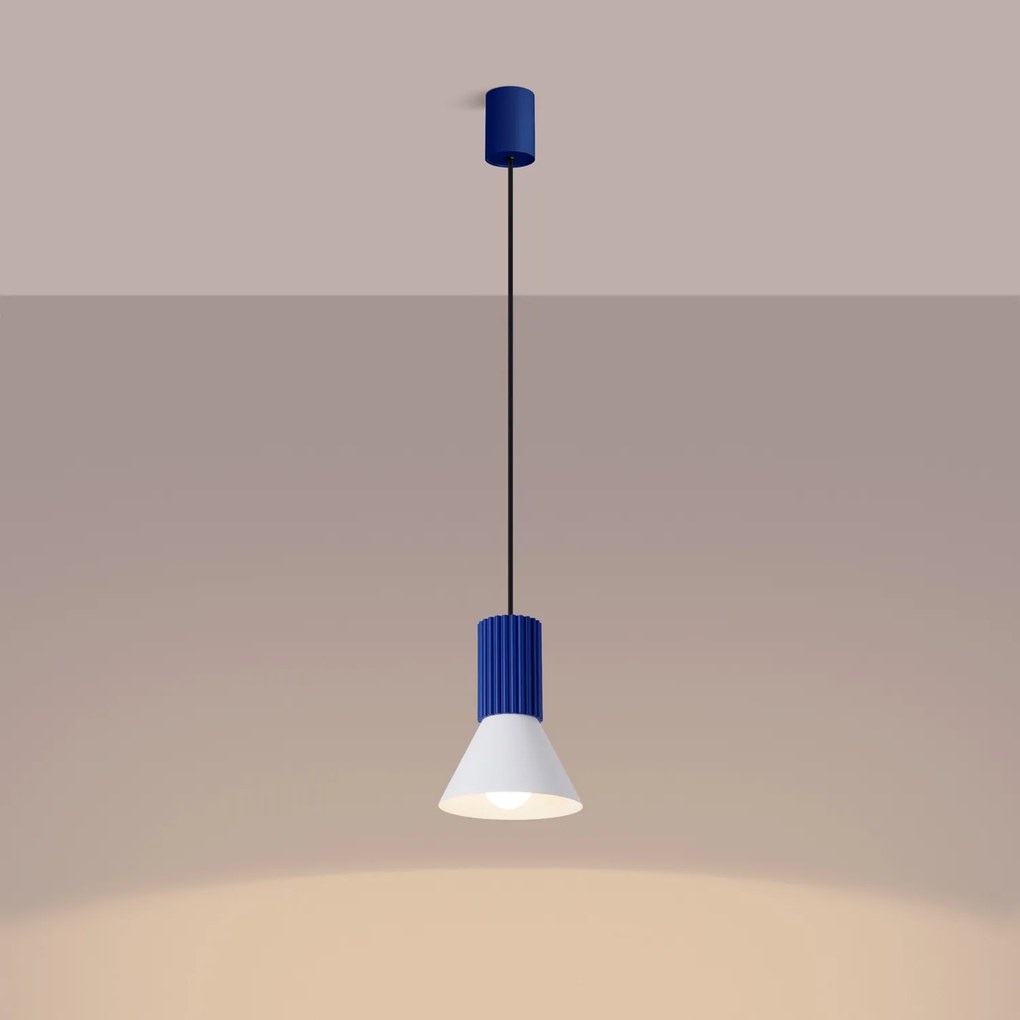 Sollux Lighting Závěsná lampa ESTRIA 1 bílá/ultramarínová