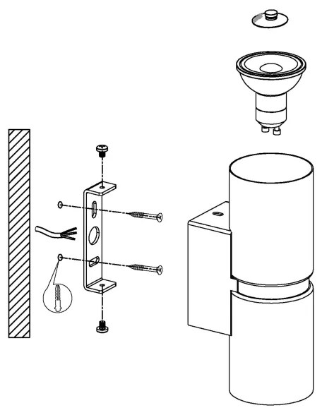 Eglo 96261 - LED Nástěnné svítidlo PASSA 2xGU10/3.3W/230V kulaté