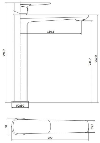 Cersanit S951-392 - Umyvadlová baterie LARGA 29,5 cm lesklý chrom