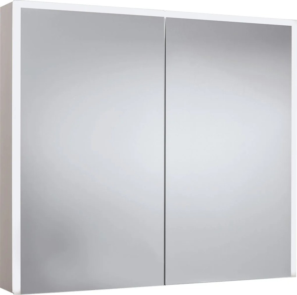 Aluminio Star Zrcadlová skříňka s LED osvětlením, 80 × 70 × 12 cm, stříbrná