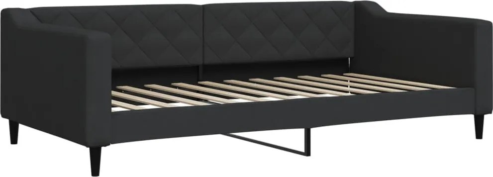 Válenda s přistýlkou a zásuvkami černá 100 x 200 cm textil 3197469