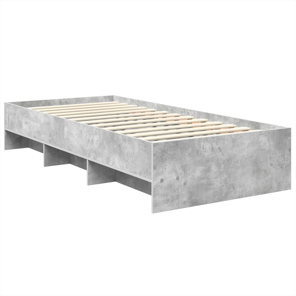 Rám postele s čelo Betonově šedá 120 x 123 cm Kompozitní dřevo 3408882