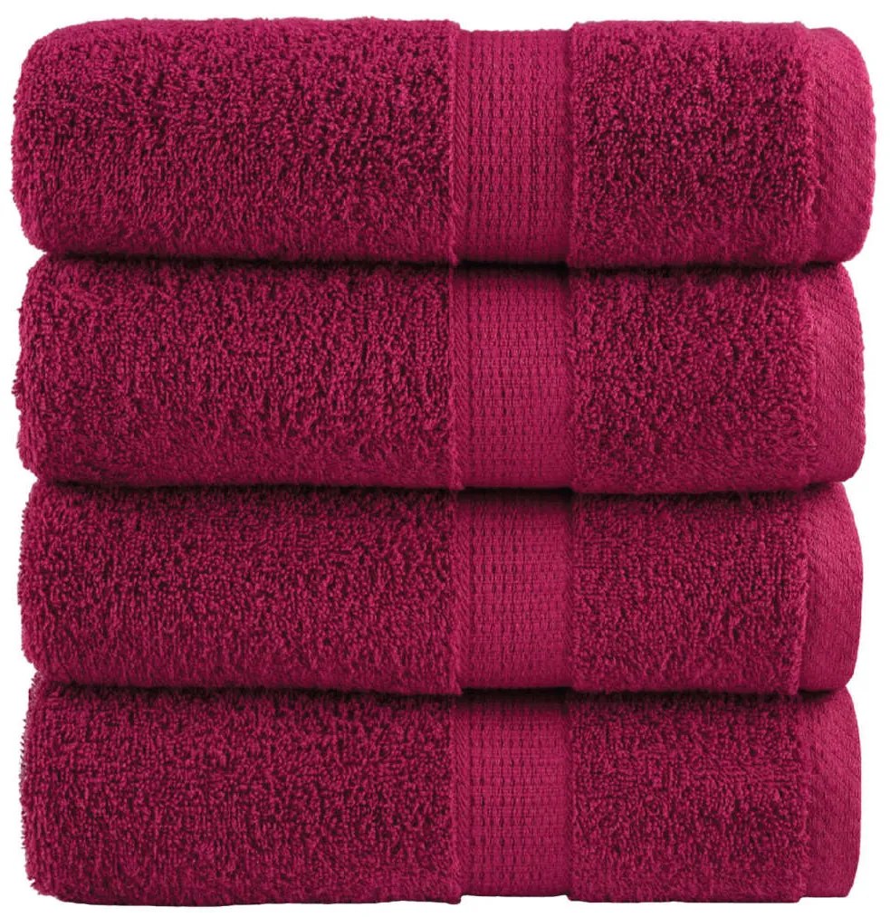 Prémiové mycí utěrky SOLUND 4 ks bordó 30x30 cm 600 g/m² 137204