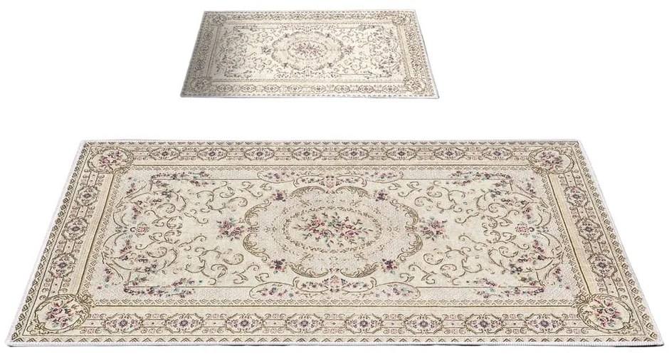 Hnědo-béžové koupelnové předložky v sadě 2 ks 60x100 cm – Foutastic
