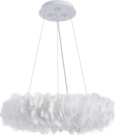 Brilagi - LED Lustr na lanku FEATHER 3xE27/40W/230V + 3xLED/3W pr. 50 cm bílá