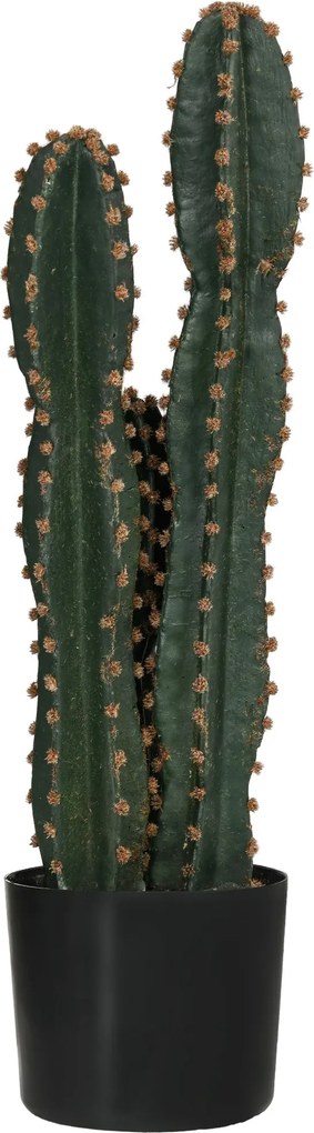 Outsunny Realistický Velký Umělý Kaktus Velikost Plantáže Ø 17 x 60H cm Zelený