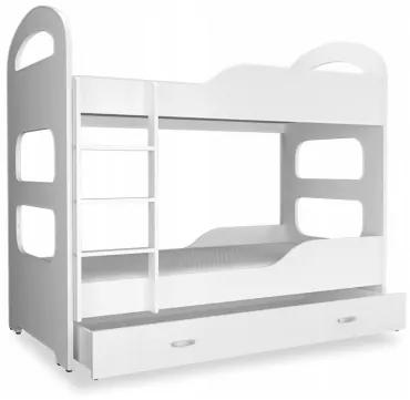 Patrová postel DOMINIK s úložným prostorem, 160x80 cm, Bílá