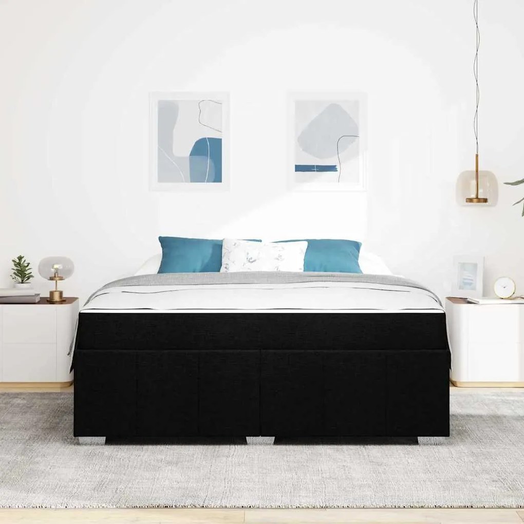 Rám postele s matrací Černá 180 x 200 cm textil 3398302
