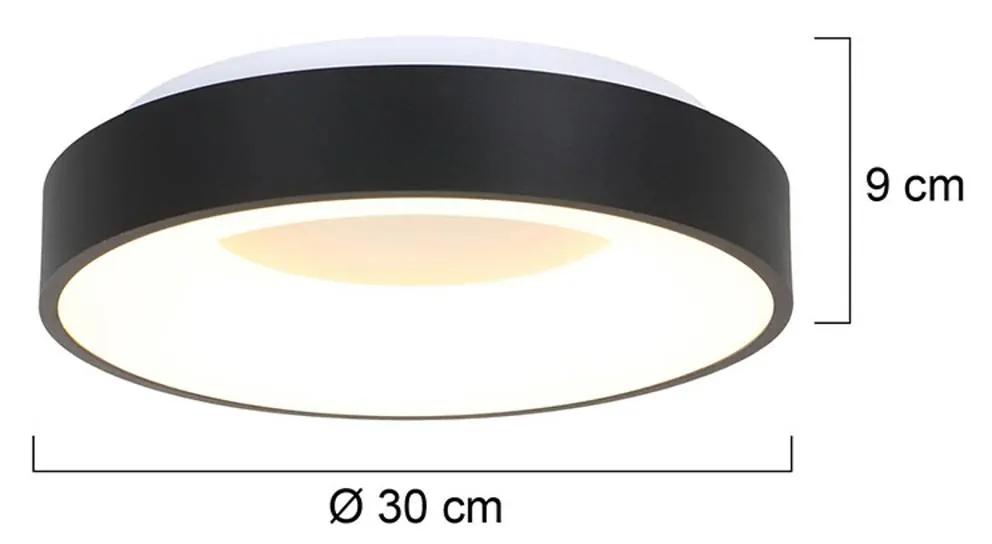 LED stropní svítidlo Ringlede 2 700 K Ø 30 cm černé