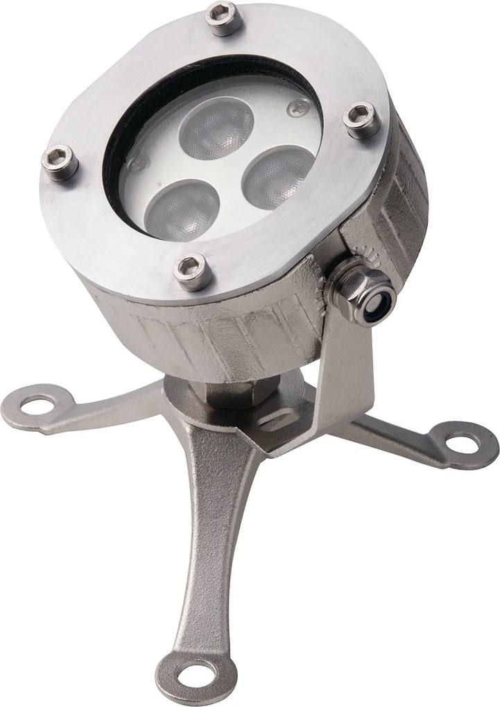 FAN LED-NEPTUNE-3P Venkovní reflektor LED NEPTUNE DC24V černá INOX 3 x 3 W RGB IP68 15,8 x 11,5 cm - FANEUROPE