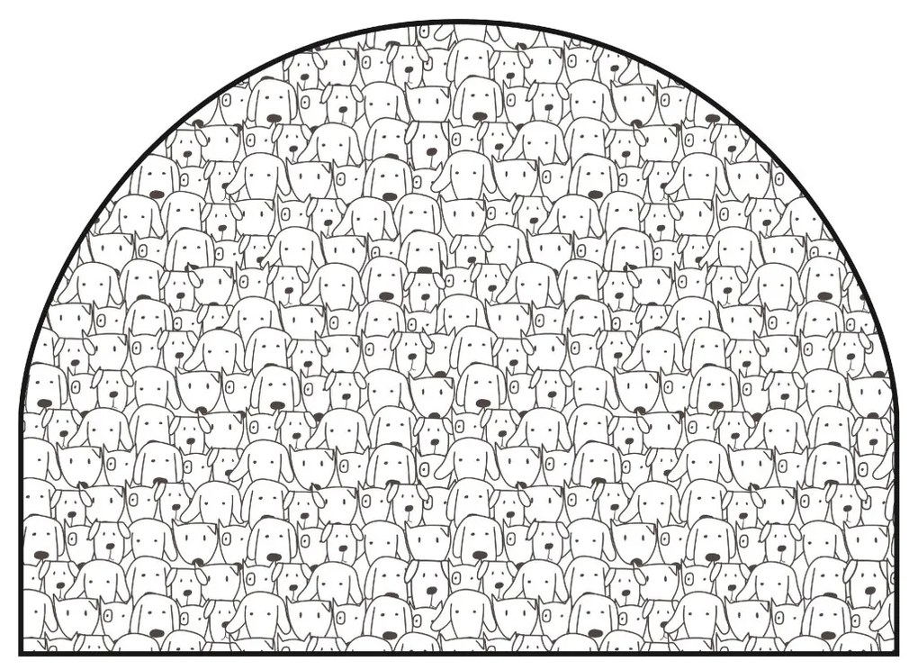PIPPER. Ochranná textilní nálepka na zeď - Oblouk - Psi Velikost: 120x96cm, Jméno: Bez jména