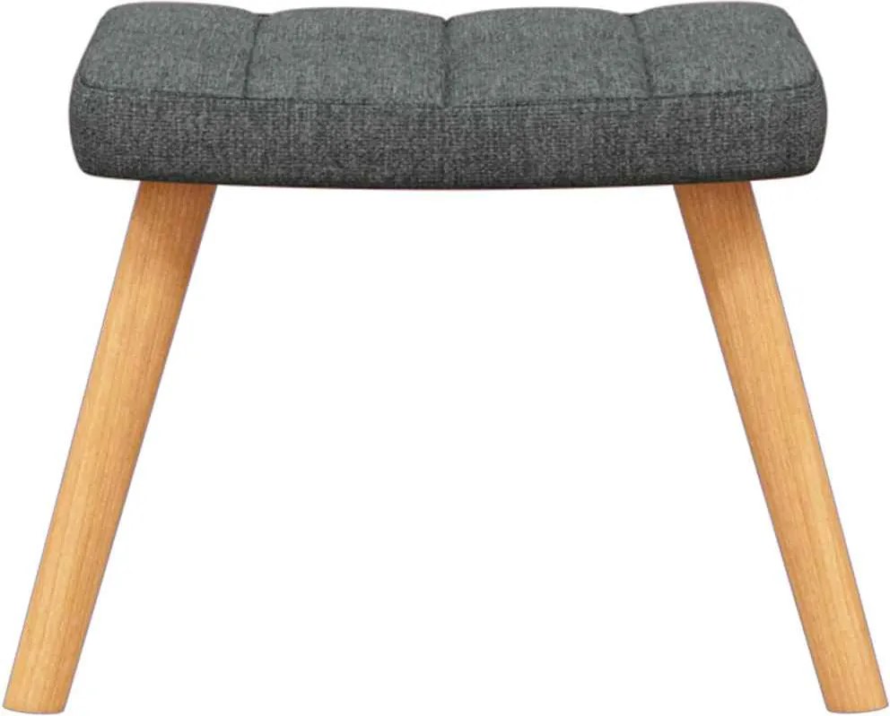Relaxační křeslo se stoličkou tmavě šedé textil 327931
