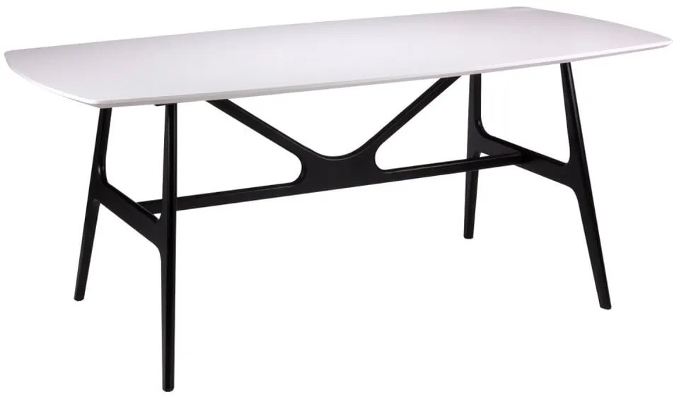 Bílý jídelní stůl s černými nohami sømcasa Gabby, 180 x 90 cm