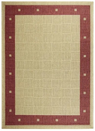 Oriental Weavers, Kusový koberec SISALO/DAWN 879/O44P (J84 Red) – na ven i na doma, 240x340, béžová, chodba / předsíň