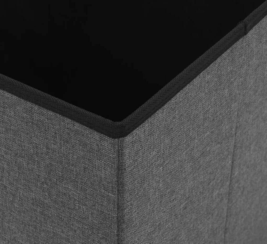 vidaXL Skládací úložné stoličky 2 ks umělý len [247079] Barva: Černá