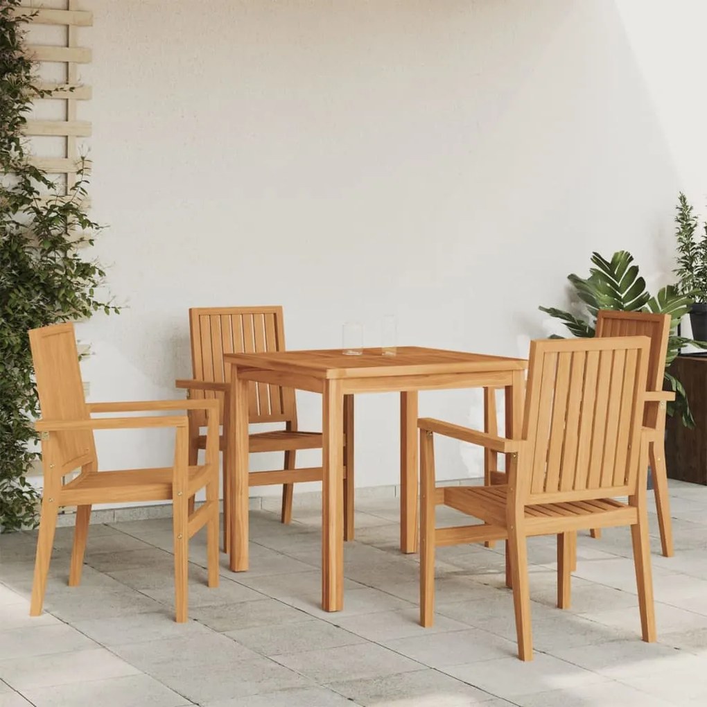 Stohovatelné zahradní židle 4 ks 56,5x57,5x91 cm masivní teak 3157901