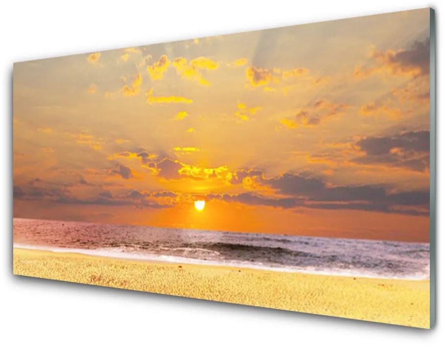 akrylový obraz Moře Pláž Slunce Krajina 100x50 cm