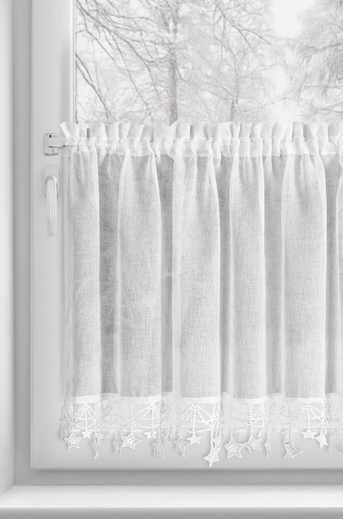 EUROFIRANY KRÁTKÁ VÁNOČNÍ ZÁCLONA NA PÁSCE XMAS 60X150 CM HVĚZDY