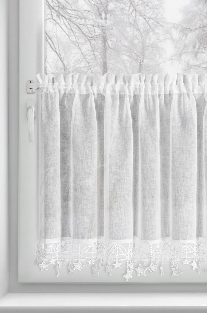 KRÁTKÁ VÁNOČNÍ ZÁCLONA NA PÁSCE XMAS 60X150 CM HVĚZDY