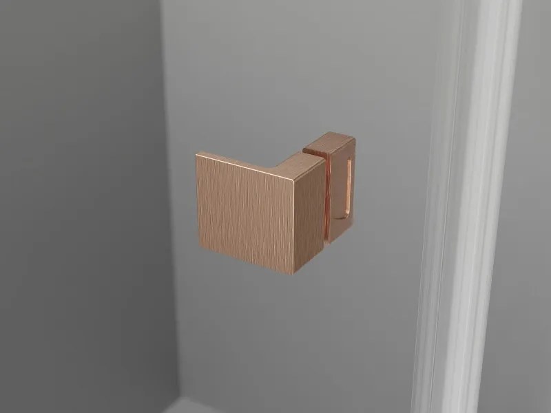 Mexen Lunar, pravostranný výklopný sprchový kout 95 x 70 cm, 8mm čiré sklo, profil měděná matná, 834-095-070-65-00-P