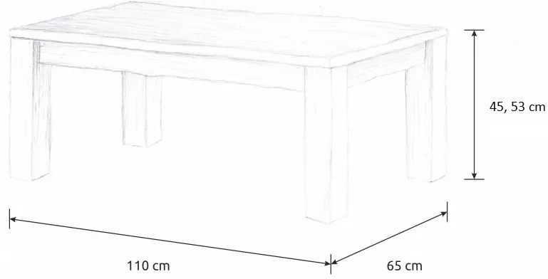 Wooded Konferenční stolek Chicago Standard z masivu BUK Výška stolku: 53 cm