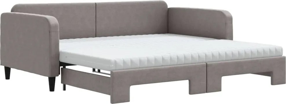 Válenda s přistýlkou a matracemi taupe 100 x 200 cm textil 3196842