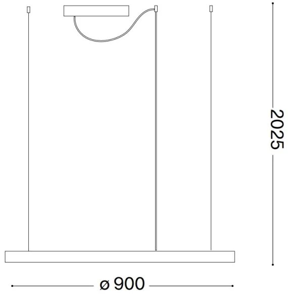 Ideal Lux - LED Lustr na lanku ORACLE SLIM LED/53W/230V 4000K pr. 90 cm bílá