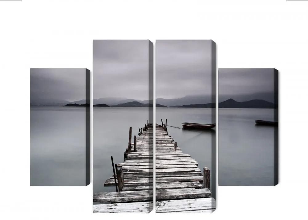 Vícedílný obraz Mlžné Jezero Nedostatek Nedostatek Přírodní plátno 200x150