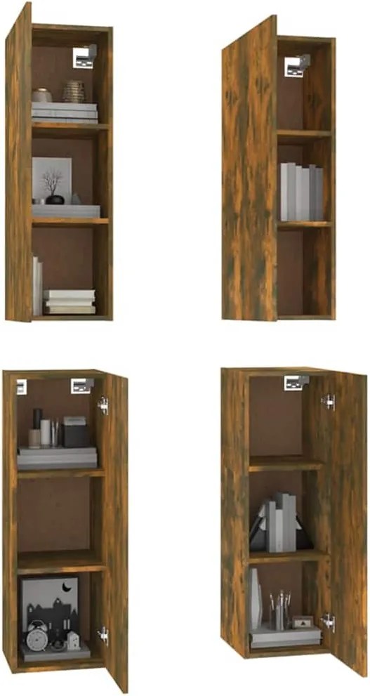 TV skříňky 4 ks kouřový dub 30,5 x 30 x 90 cm kompozitní dřevo 3120329