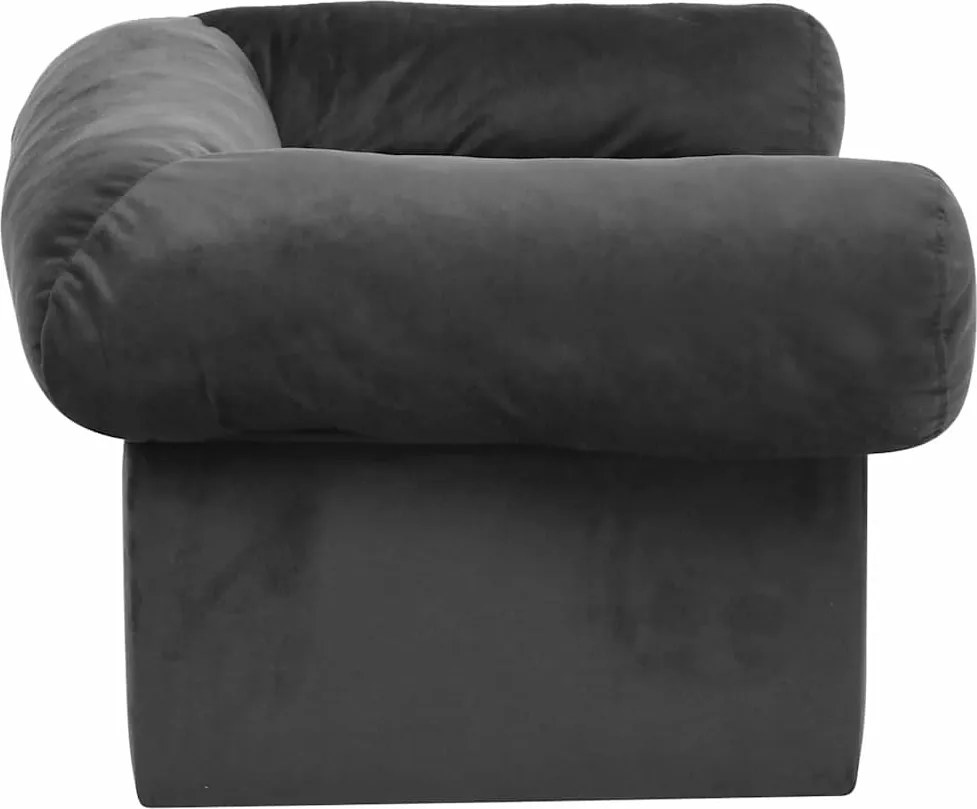 Pohovka pro psy se zásuvkou tmavě šedá 75 x 50 x 38 cm plyš 171079