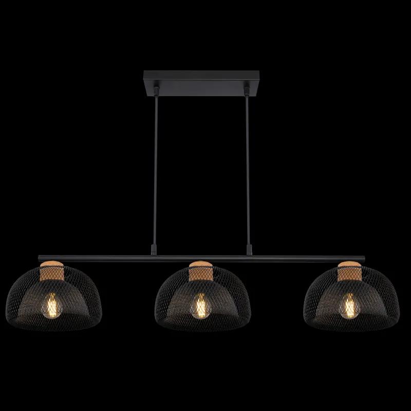 GLOBO Závěsné designové osvětlení nad jídelní stůl VITIANO, 3xE14, 40W, černé 15393-3