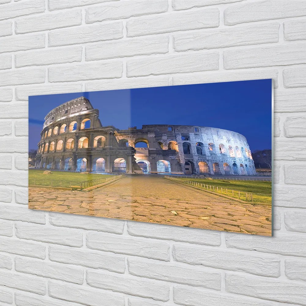 akrylový obraz Sunset Rome Colosseum 125x50 cm