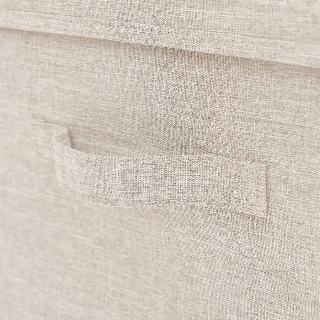 Stohovatelné úložné boxy 3dílná sada textil krémové - Default Title