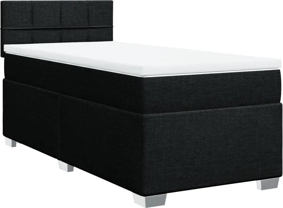 Box spring postel s matrací černá 80 x 200 cm textil 3285717