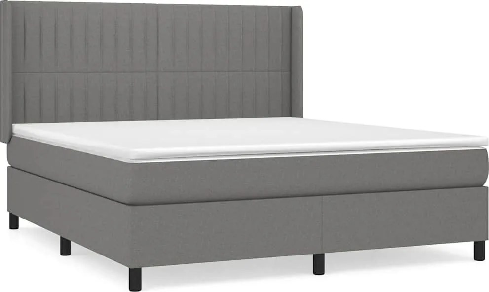 Box spring postel s matrací tmavě šedá 180x200 cm textil 3131610