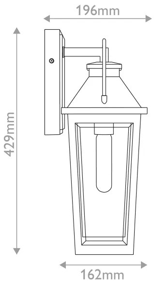 Quoizel QZ-BUCKLEY-M-MBK - Venk. nástěnné svítidlo BUCKLEY M 1xE27/40W/230V IP44