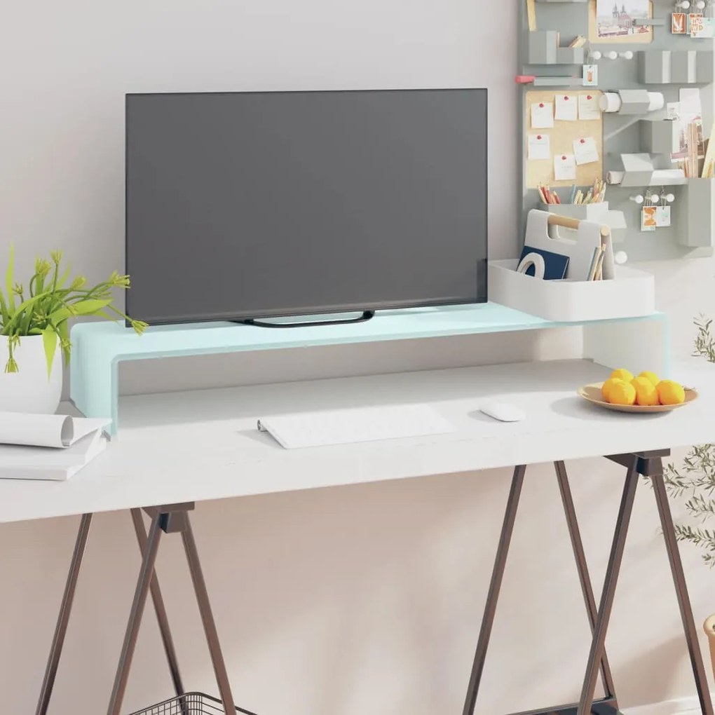 TV stolek / podstavec na monitor sklo zelený 100 x 30 x 13 cm 244147