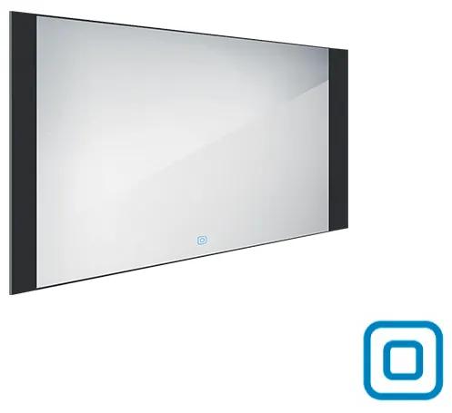 Černé LED zrcadlo 1200x650 s dotykovým senzorem