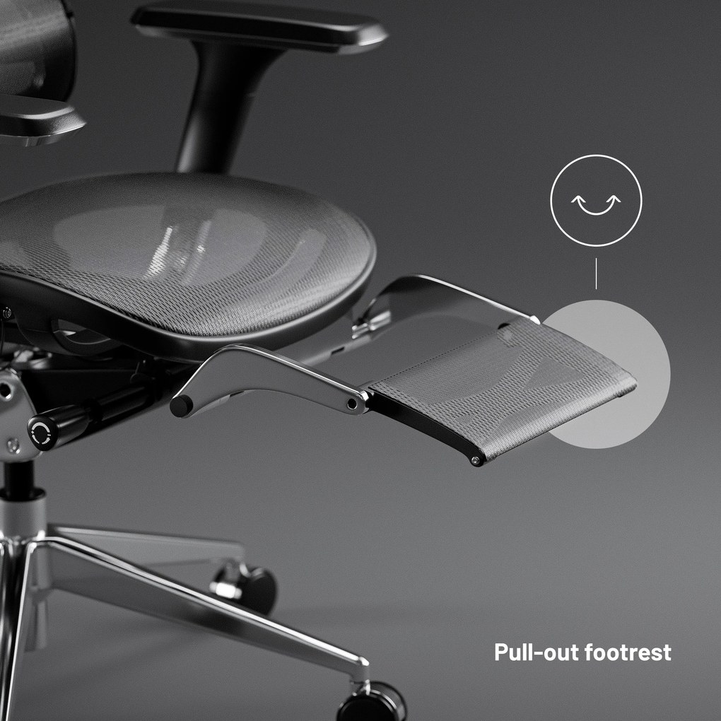 Ergonomická kancelářská židle s podnožkou Normal Size, černý-šedý: Diablo V-Master
