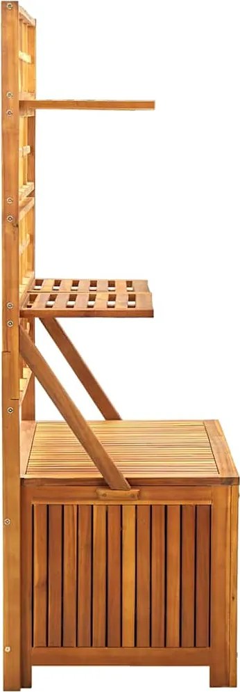 Úložný box s treláží 99 x 55 x 160 cm masivní akáciové dřevo 311881
