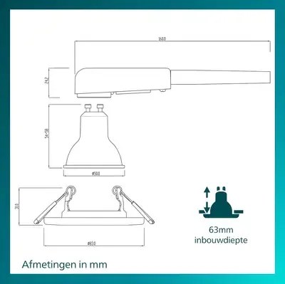 Philips Peridot nikl / Zapuštěné svítidlo kulaté / GU10 / IP20 / 5 ks