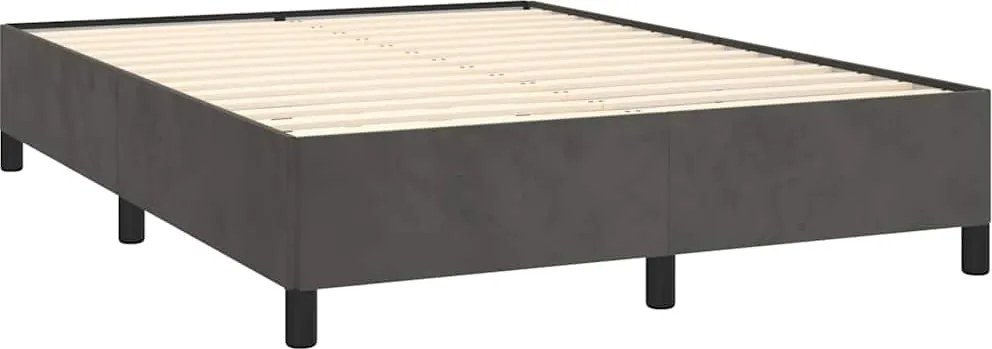 Box spring postel s matrací tmavě šedá 140x200 cm samet 3132742