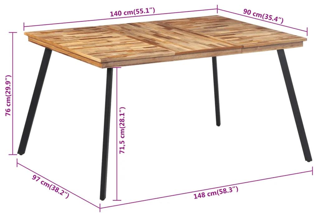 Jídelní stůl 148 x 97 x 76 cm masivní teakové dřevo