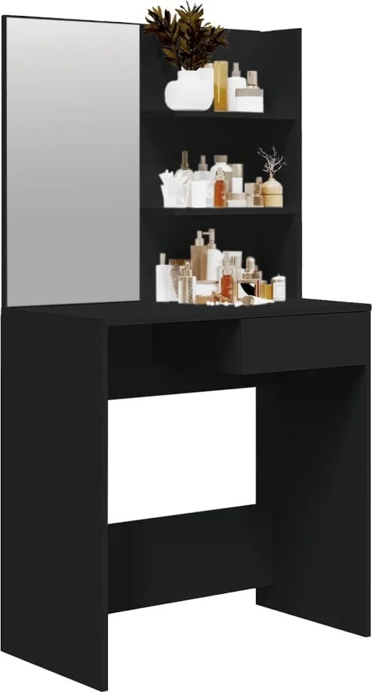 vidaXL Toaletní stolek se zrcadlem 74,5 x 40 x 141 cm [802807] Barva: Bílá