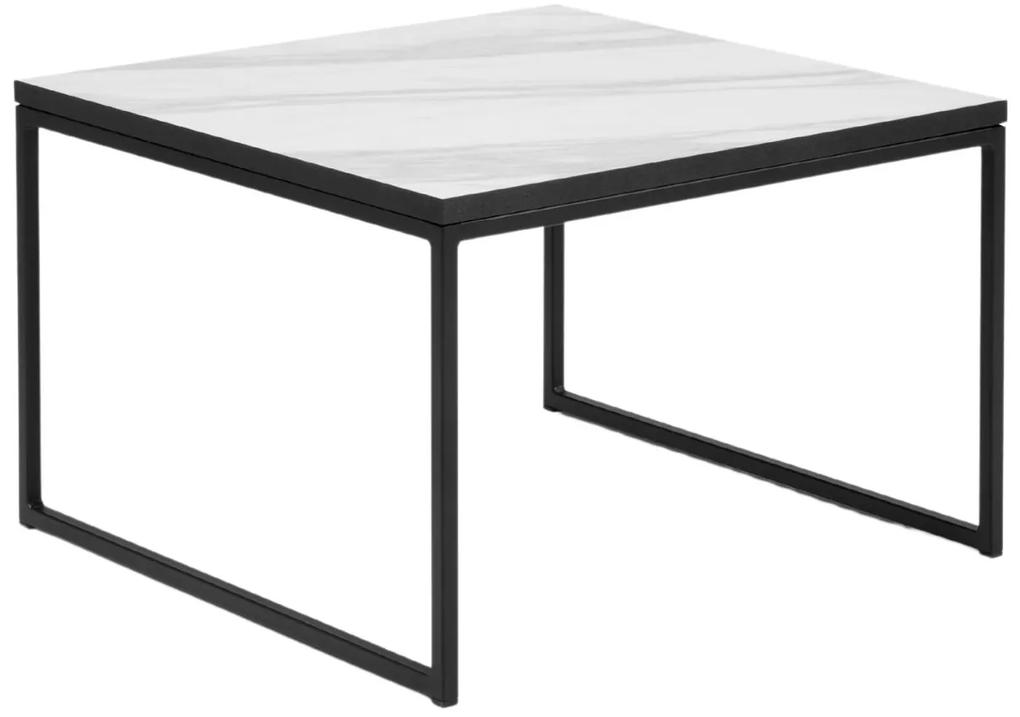 OnaDnes -20% Bílý mramorový konferenční stolek MICADONI VELD 50 x 50 cm