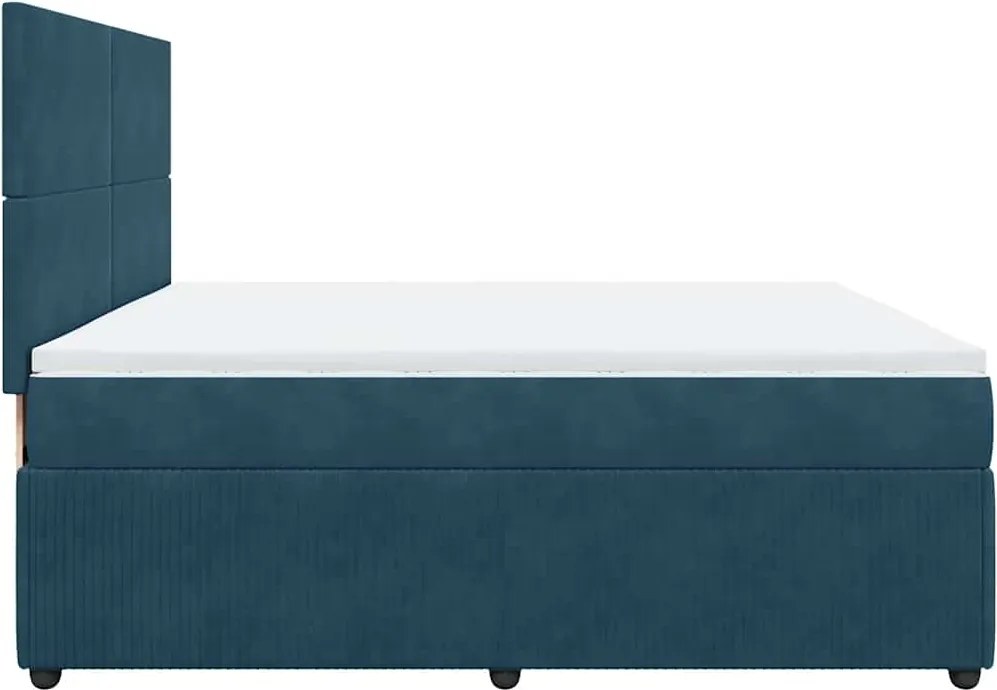 Box spring postel s matrací modrá 200 x 200 cm samet 3294728